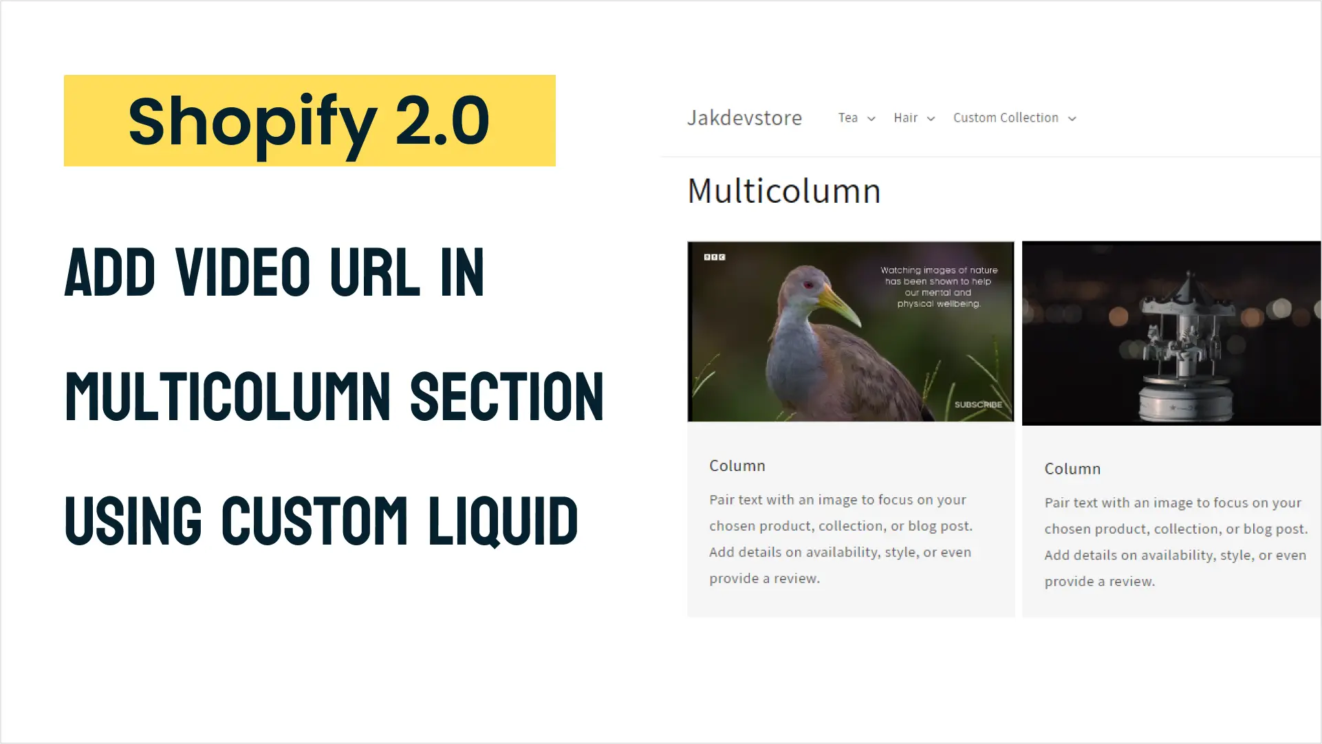 Add custom liquid to multicolumn in Shopify