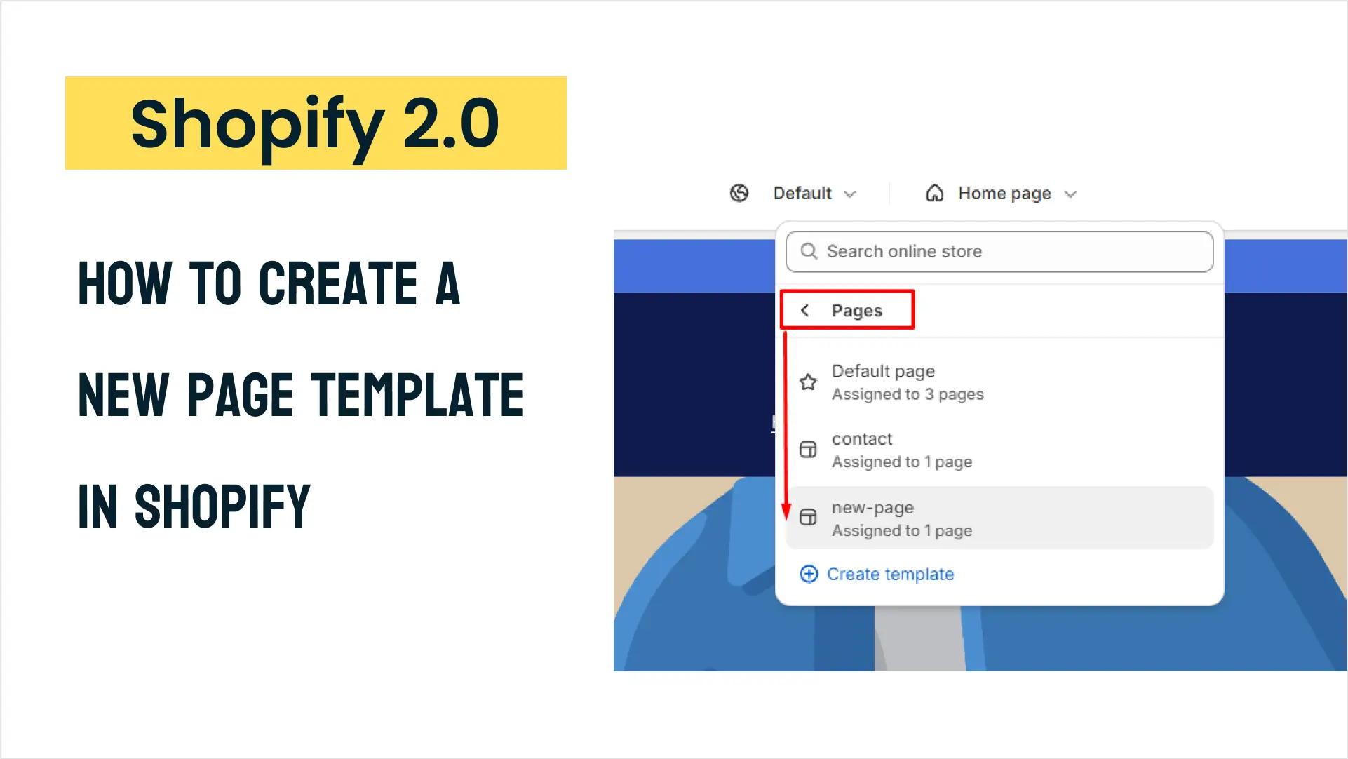 How to create a new page template in shopify